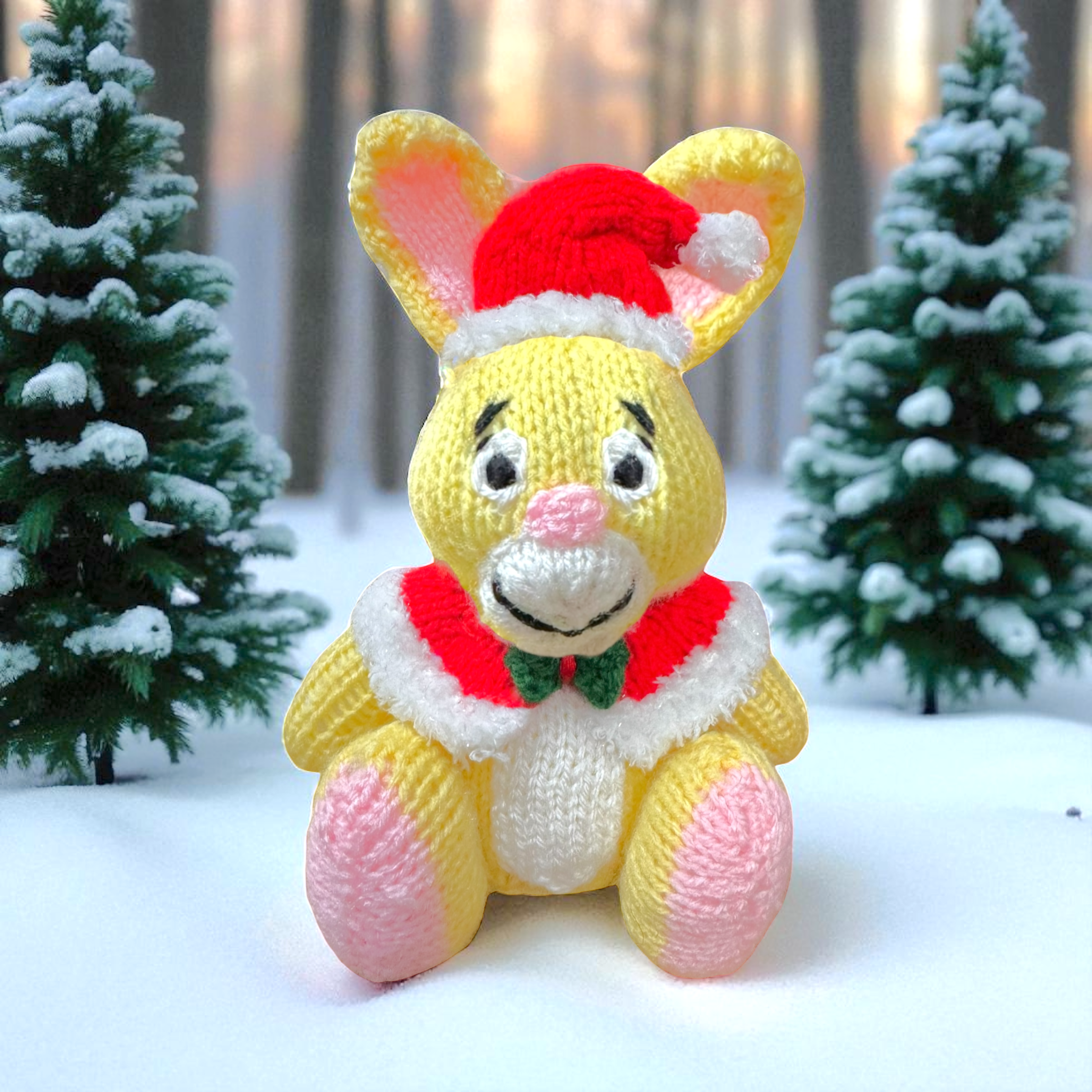 KNITTING PATTERN - Christmas Rabbit choc orange cover / 15 cms Bunny P ...